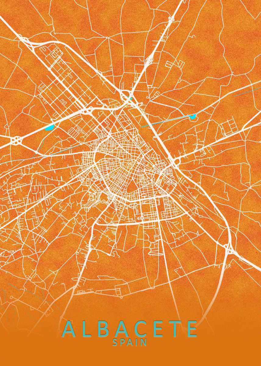 'Albacete Spain City Map' Poster, picture, metal print, paint by City ...