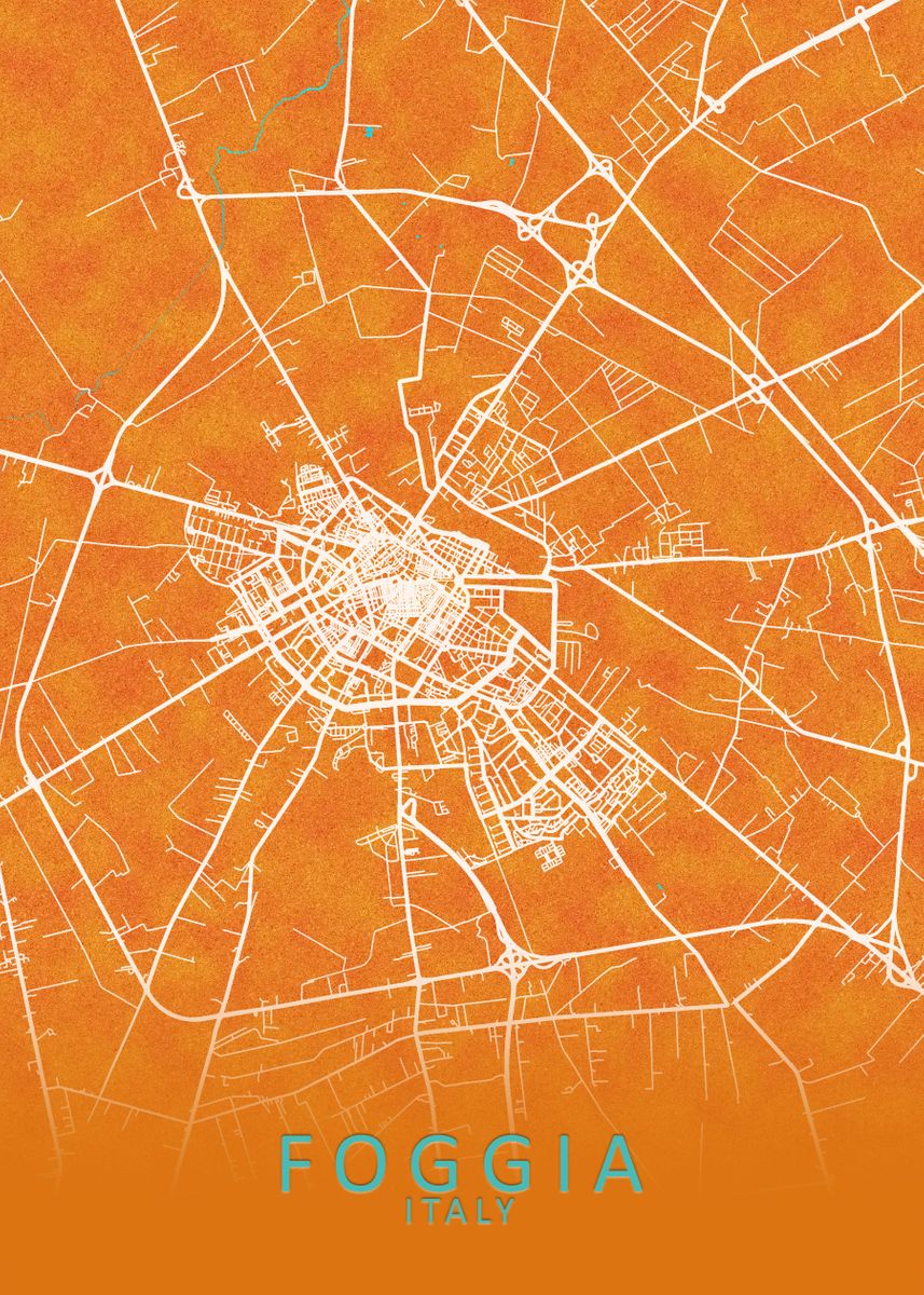 'Foggia Italy City Map ' Poster by City Map Art Prints | Displate