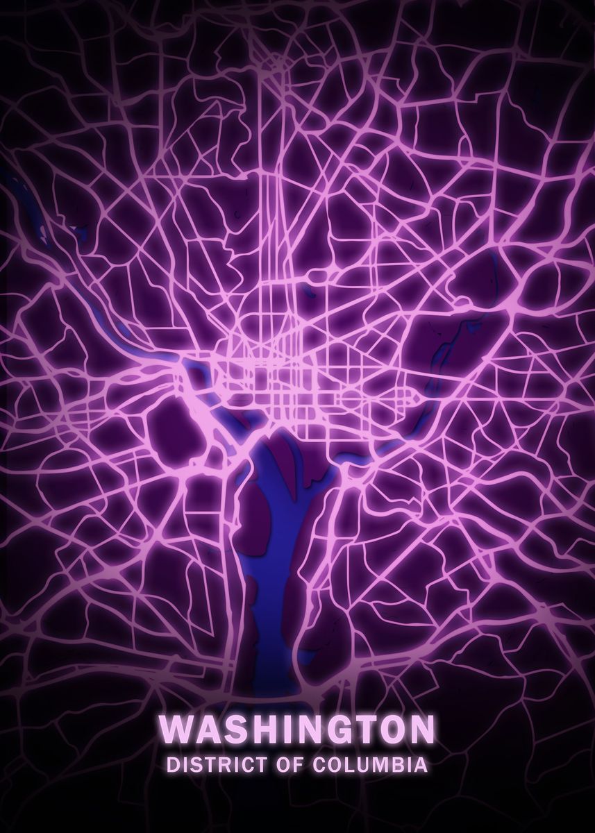 'WASHINGTON DC MAP' Poster by vector heroes | Displate