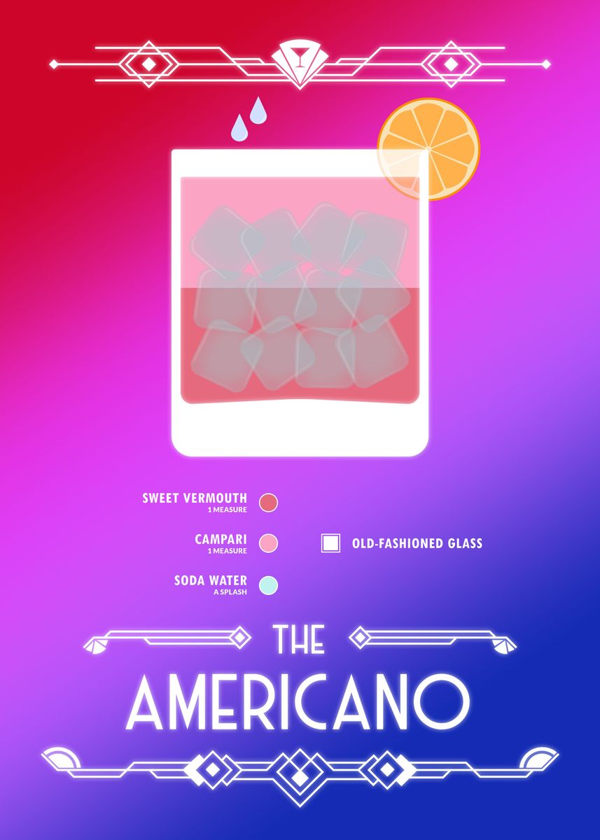 'Americano' Poster, picture, metal print, paint by Bo Kev | Displate