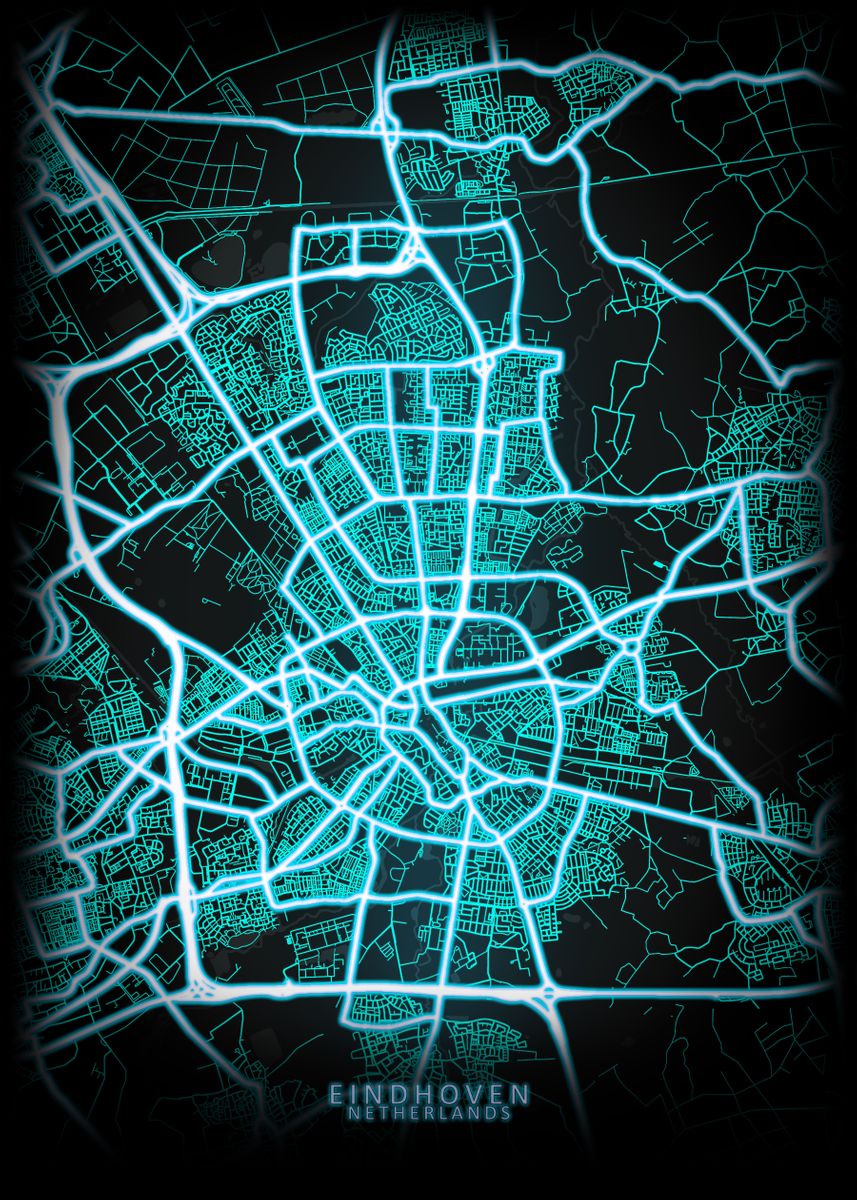 'Eindhoven Netherlands City' Poster by City Map Art Prints | Displate