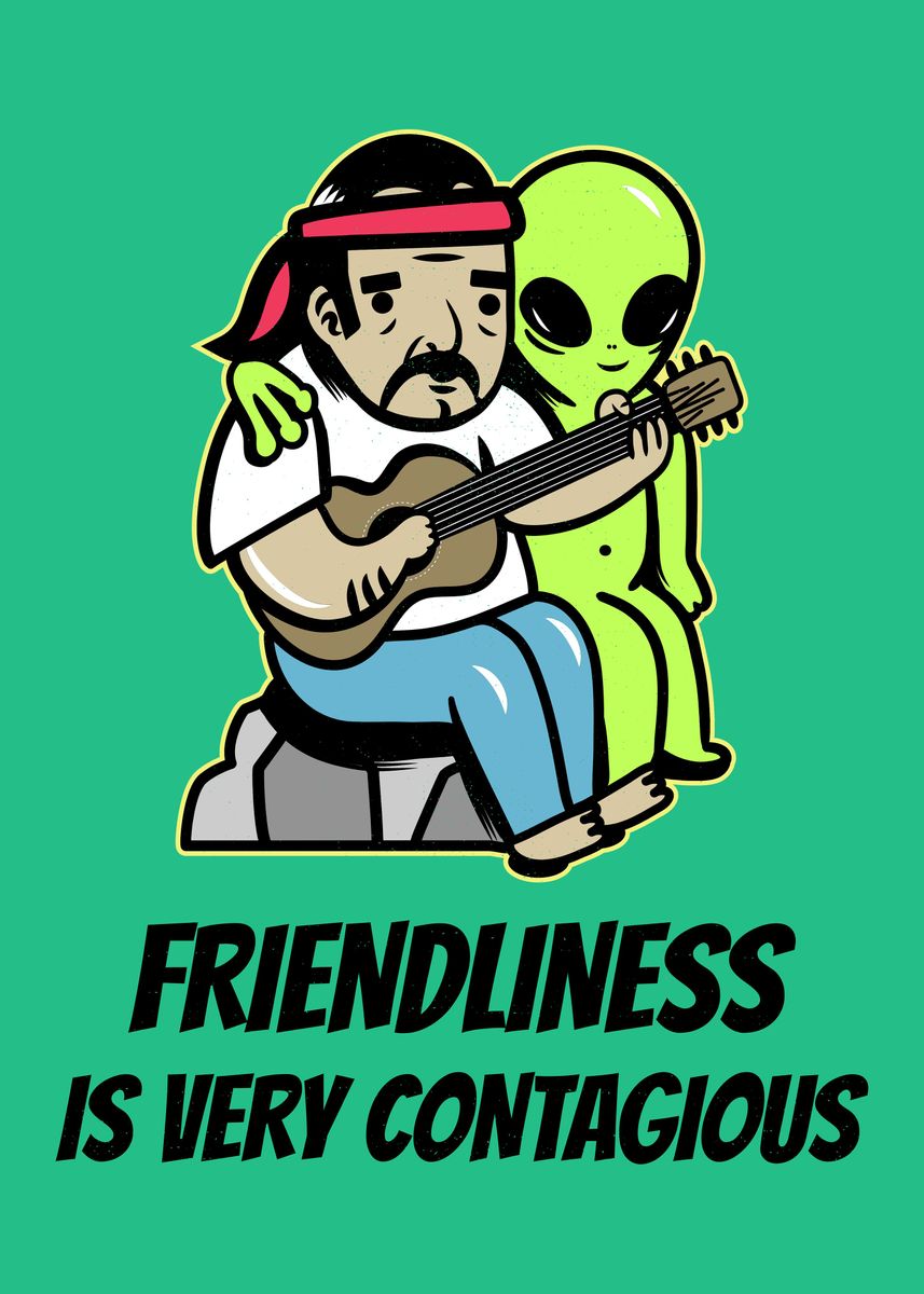 'Friendliness is very' Poster, picture, metal print, paint by Lucky Art ...