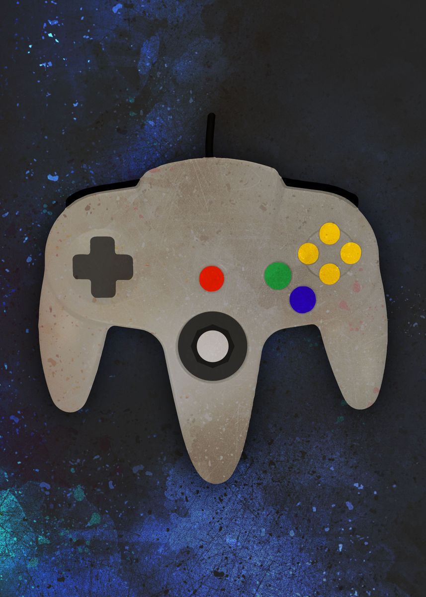 'Nintendo 64 Controller' Poster, picture, metal print, paint by PH ...