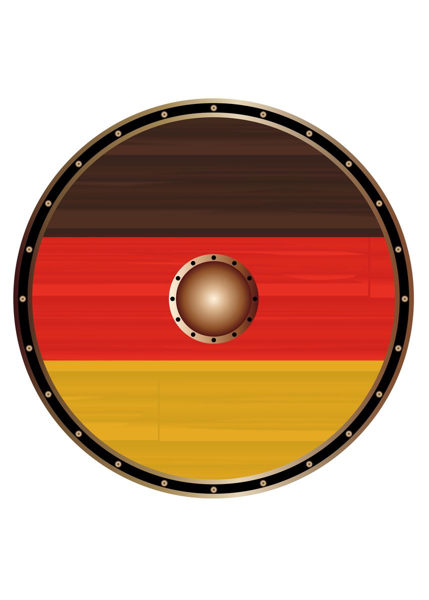 'Germany Flag Viking Shield' Poster, picture, metal print, paint by ...