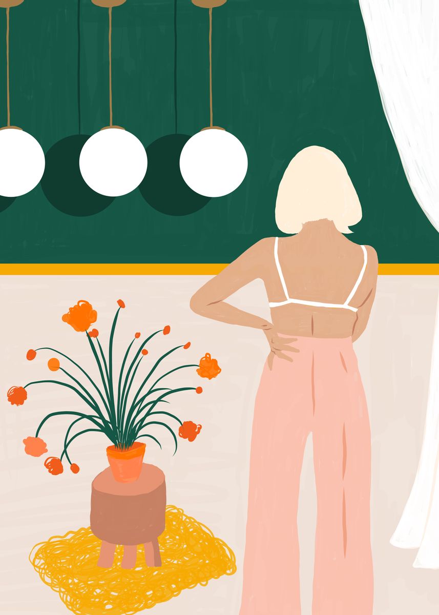 'Texting' Poster, picture, metal print, paint by Uma Gokhale | Displate