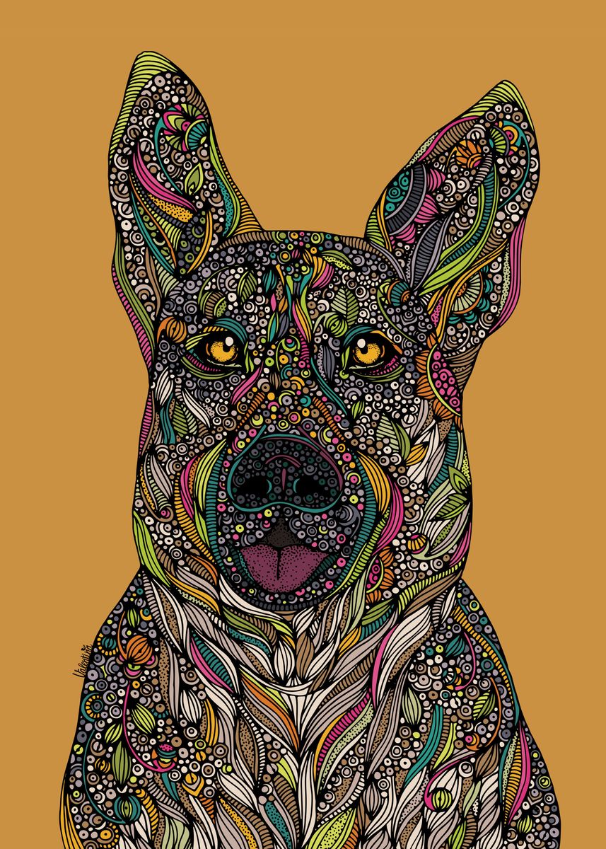 'Baxter' Poster, picture, metal print, paint by Valentina | Displate