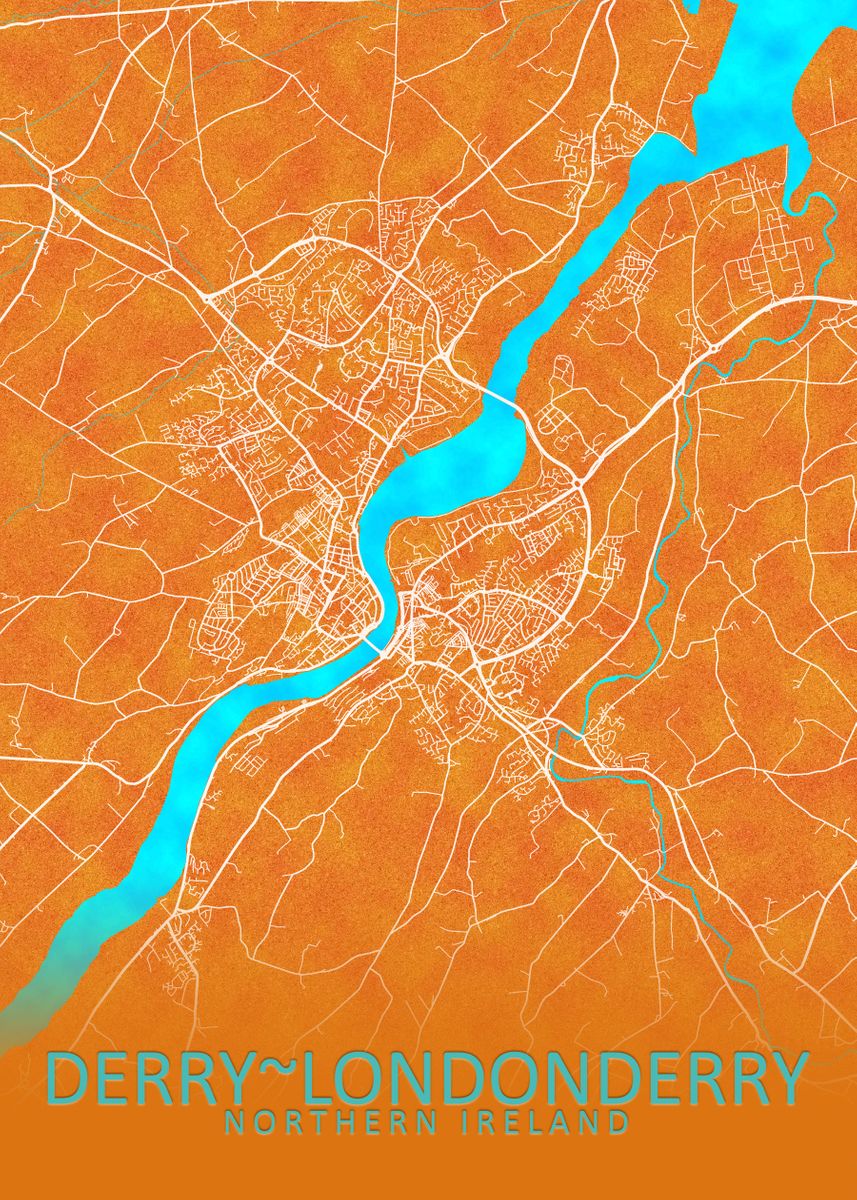 'Derry Londonderry Northern' Poster, picture, metal print, paint by ...