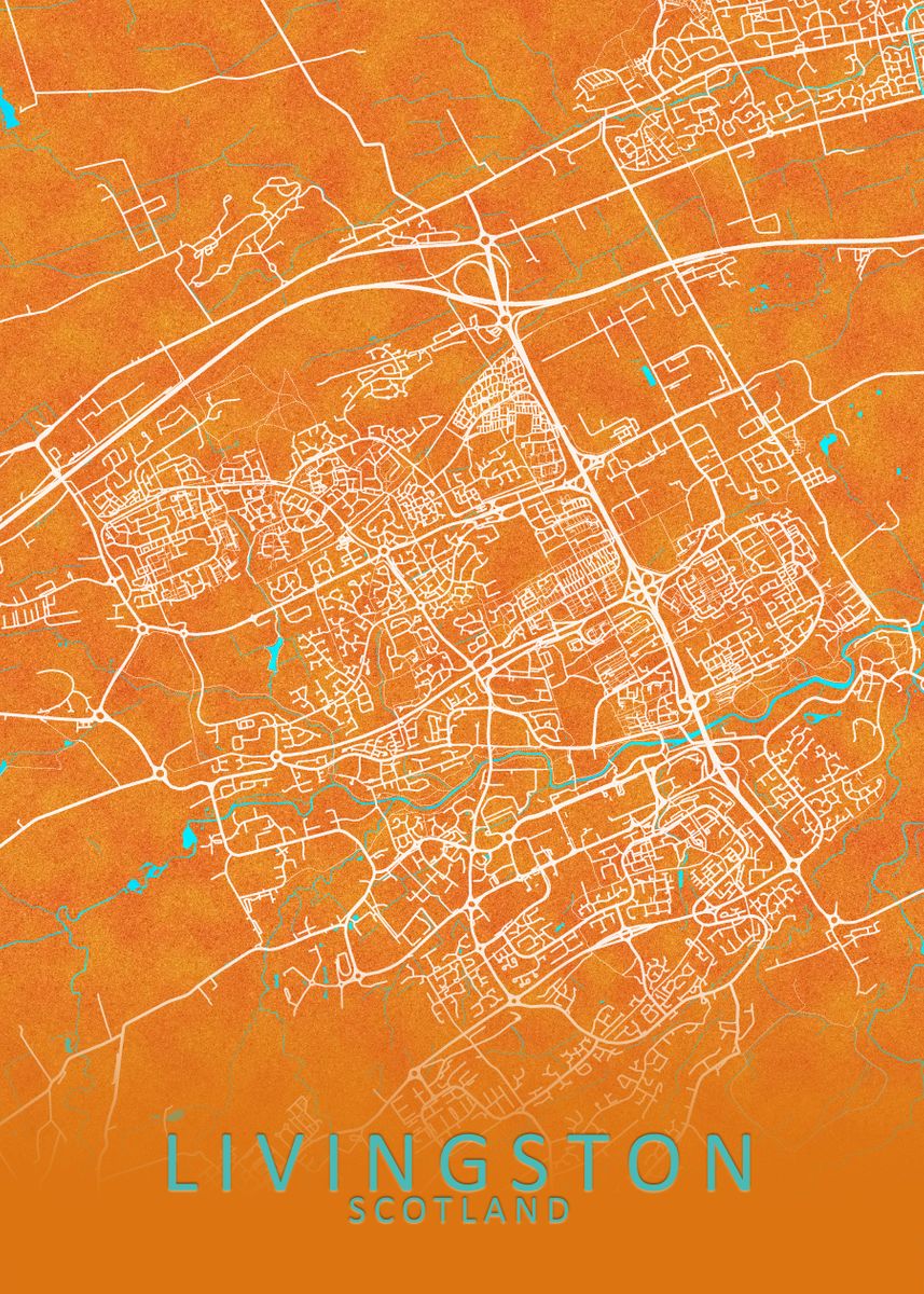 'Livingston Scotland City' Poster, picture, metal print, paint by City ...