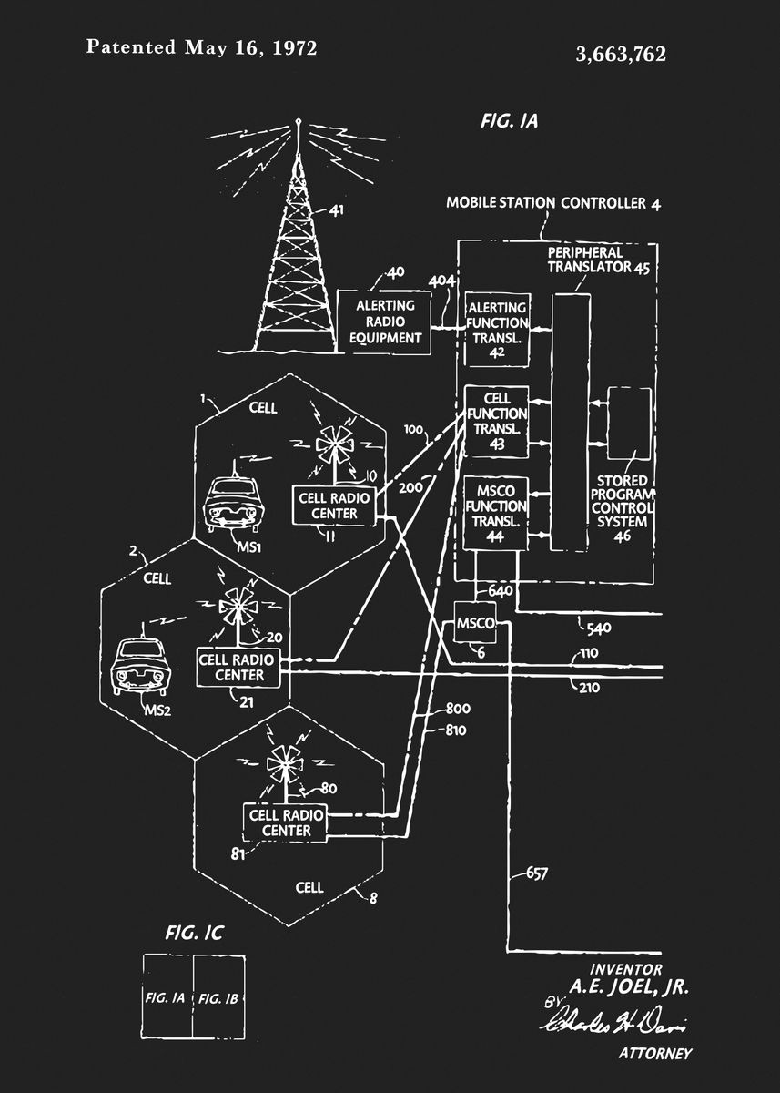 'cellphone patent' Poster, picture, metal print, paint by John Orlando ...