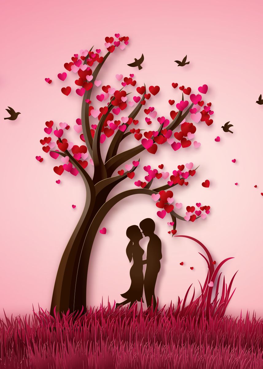 'love couple' Poster, picture, metal print, paint by Queensy Collin ...