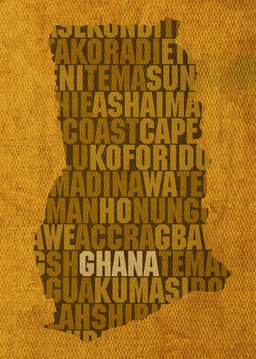 'Ghana Country Word Map' Poster by Design Turnpike | Displate