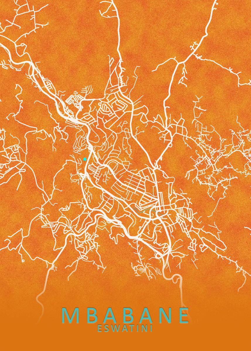 'Mbabane Eswatini City Map' Poster by City Map Art Prints | Displate