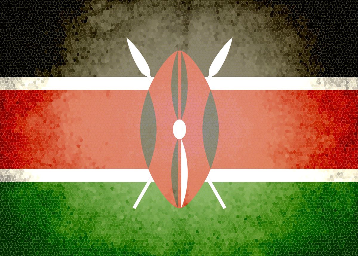'Kenya vintage flag' Poster by Mad Crabs Creations | Displate