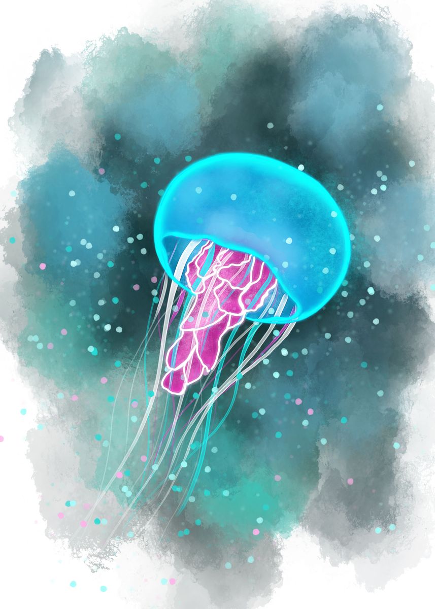 'Jellyfish portrait' Poster by Tasha Timofeeva | Displate