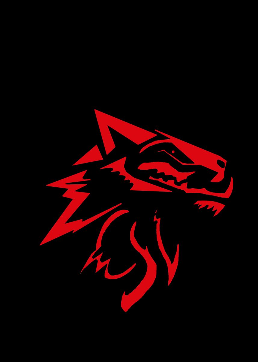 'Red Wolf' Poster, picture, metal print, paint by MOVVIC VICMO | Displate