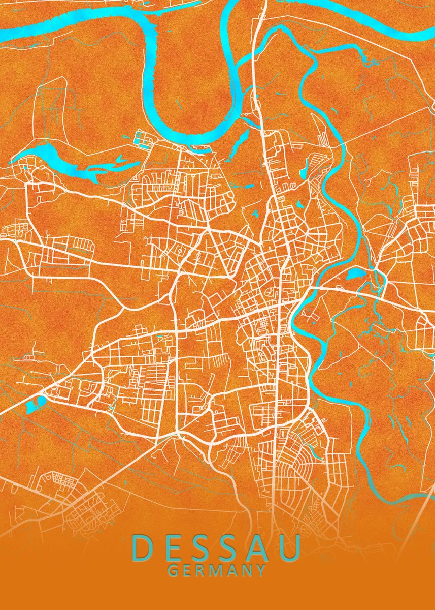 'Dessau Germany City Map' Poster by City Map Art Prints | Displate
