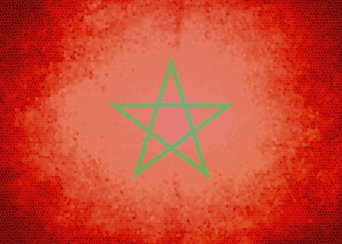 'Morocco vintage flag' Poster by Mad Crabs Creations | Displate