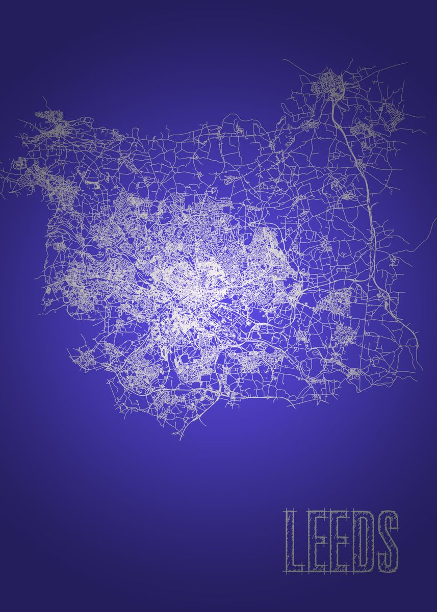 'Leeds' Poster, picture, metal print, paint by Olek | Displate