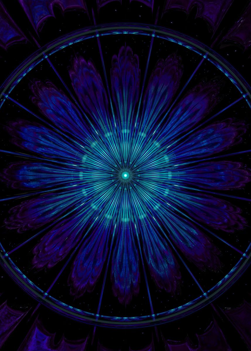 'Galactic Flower' Poster, picture, metal print, paint by NoNNee | Displate