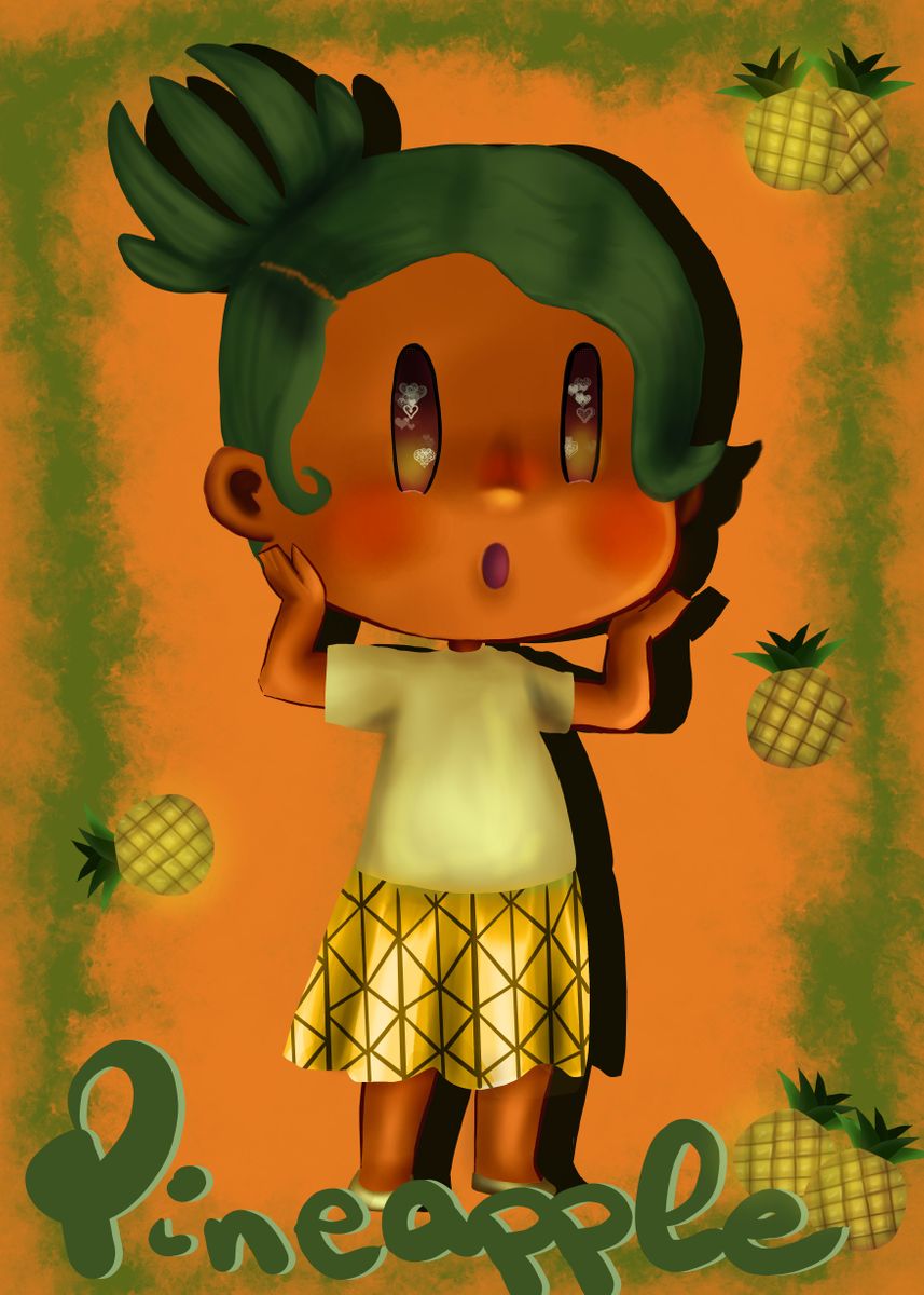 'Chibi Pineapple' Poster by Rei Chan | Displate
