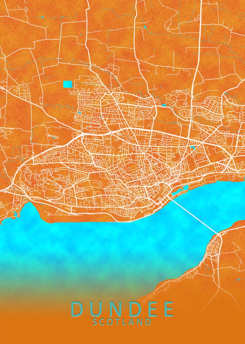 'Dundee Scotland City Map' Poster, picture, metal print, paint by City ...