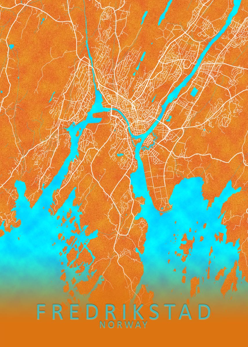 'Fredrikstad Norway City' Poster by City Map Art Prints | Displate