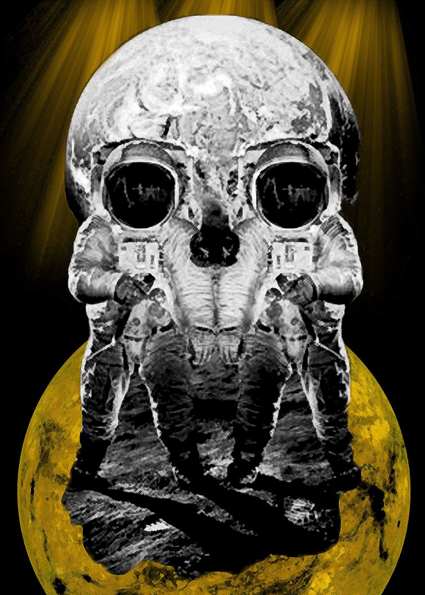 'skull galaxy planet' Poster by Muhammad Anas | Displate