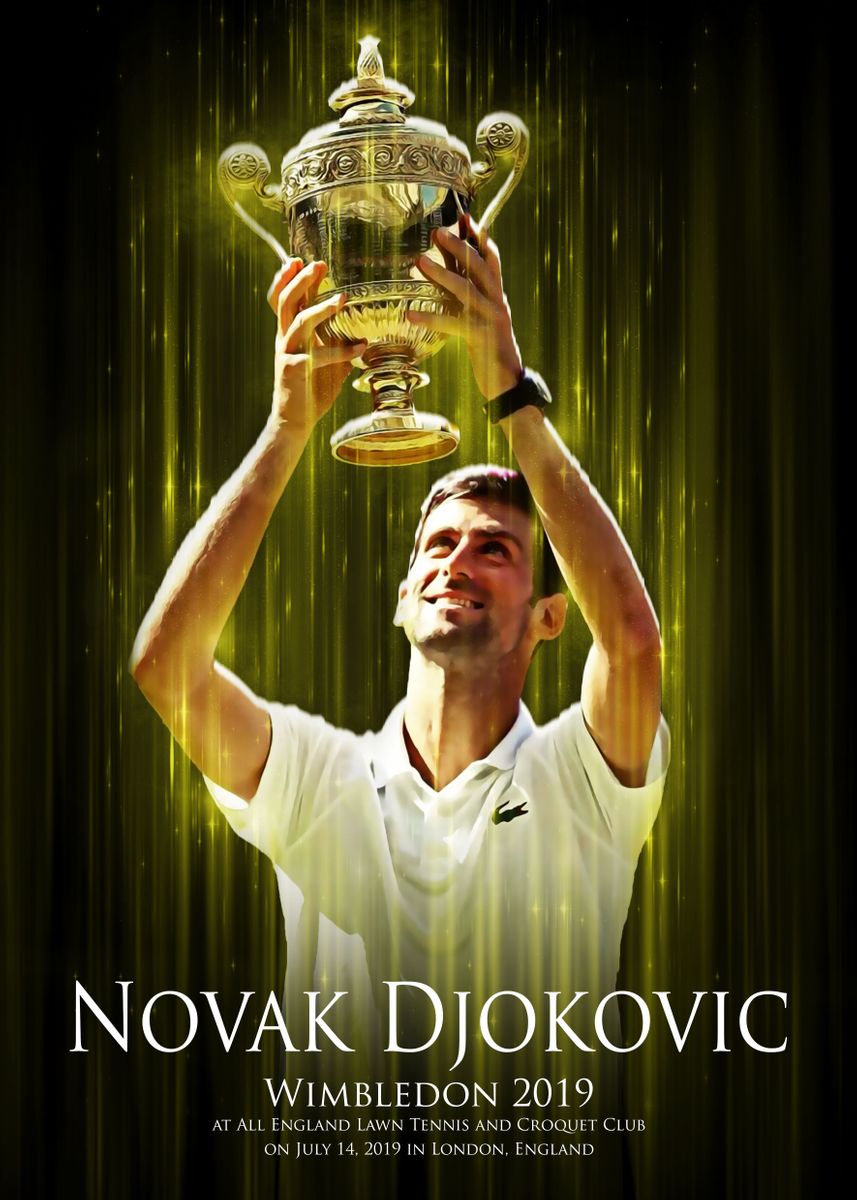 'novak djokovic wimbledon' Poster, picture, metal print, paint by ...
