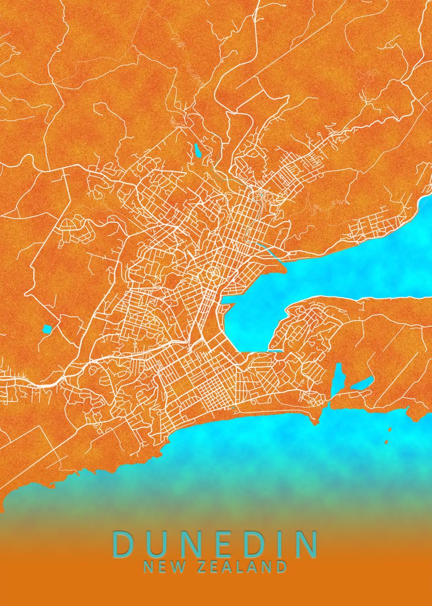 'Dunedin New Zealand City' Poster, picture, metal print, paint by City ...