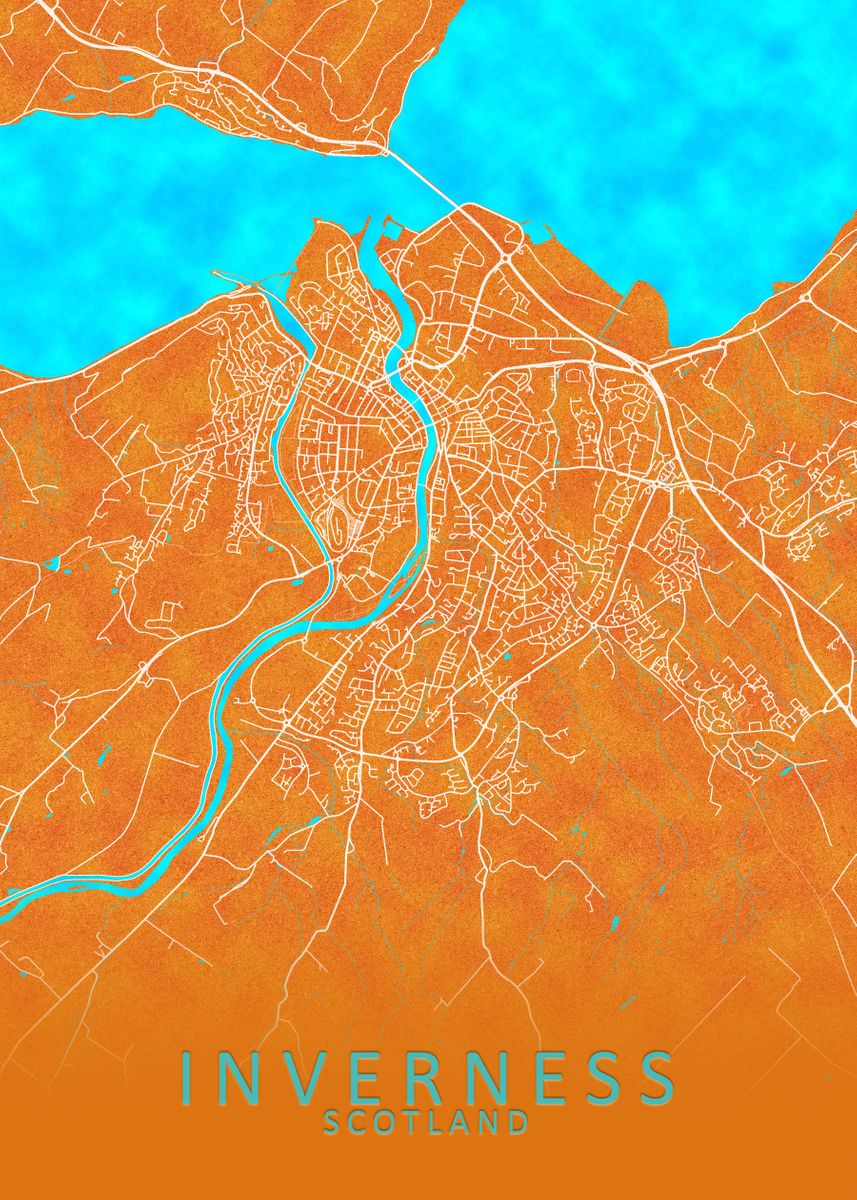'Inverness Scotland City' Poster, picture, metal print, paint by City ...