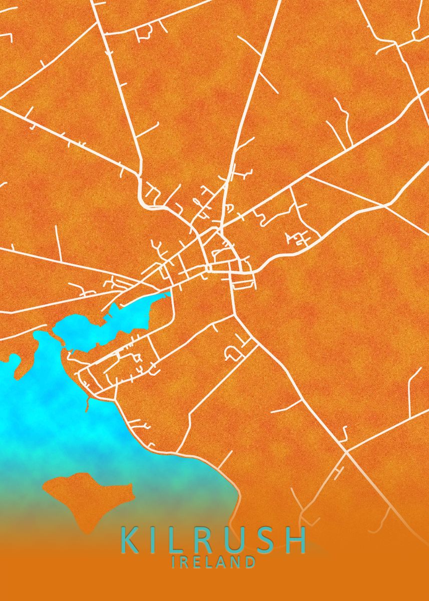 'Kilrush Ireland City Map' Poster, picture, metal print, paint by City ...