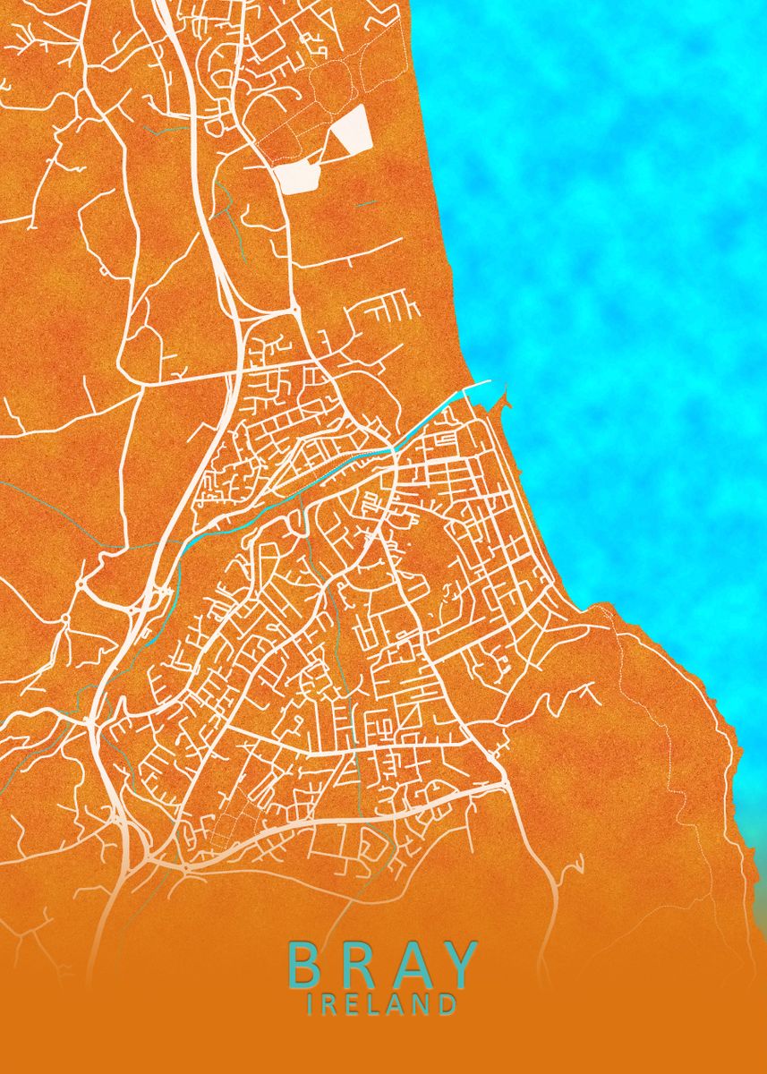 'Bray Ireland City Map ' Poster by City Map Art Prints | Displate