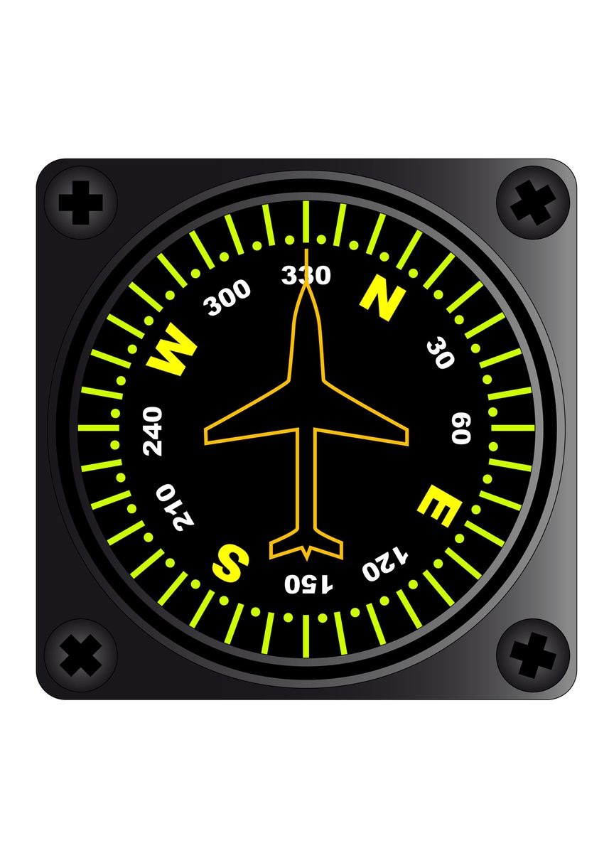 'Aircraft Compass' Poster, picture, metal print, paint by HomeStead ...