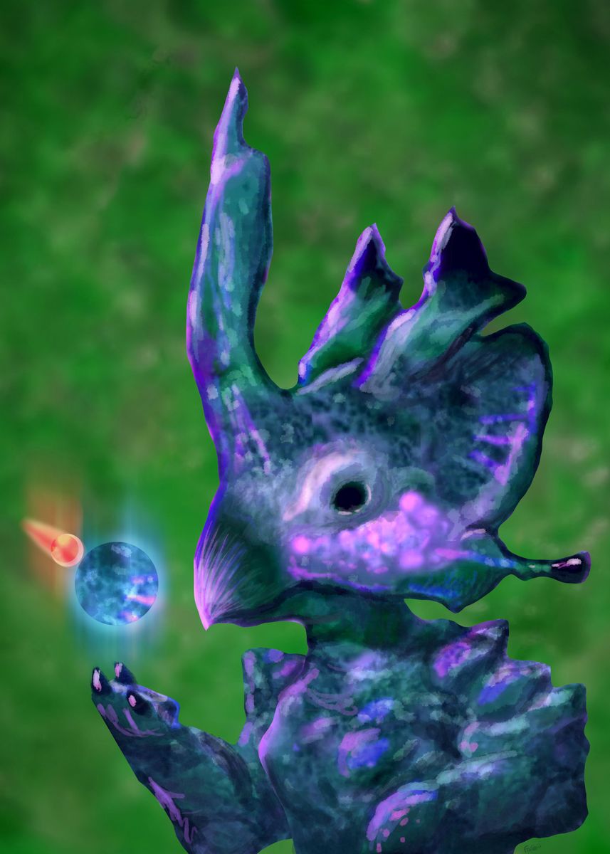 'Ceratopsian Alien' Poster, picture, metal print, paint by Fabian Güiza ...