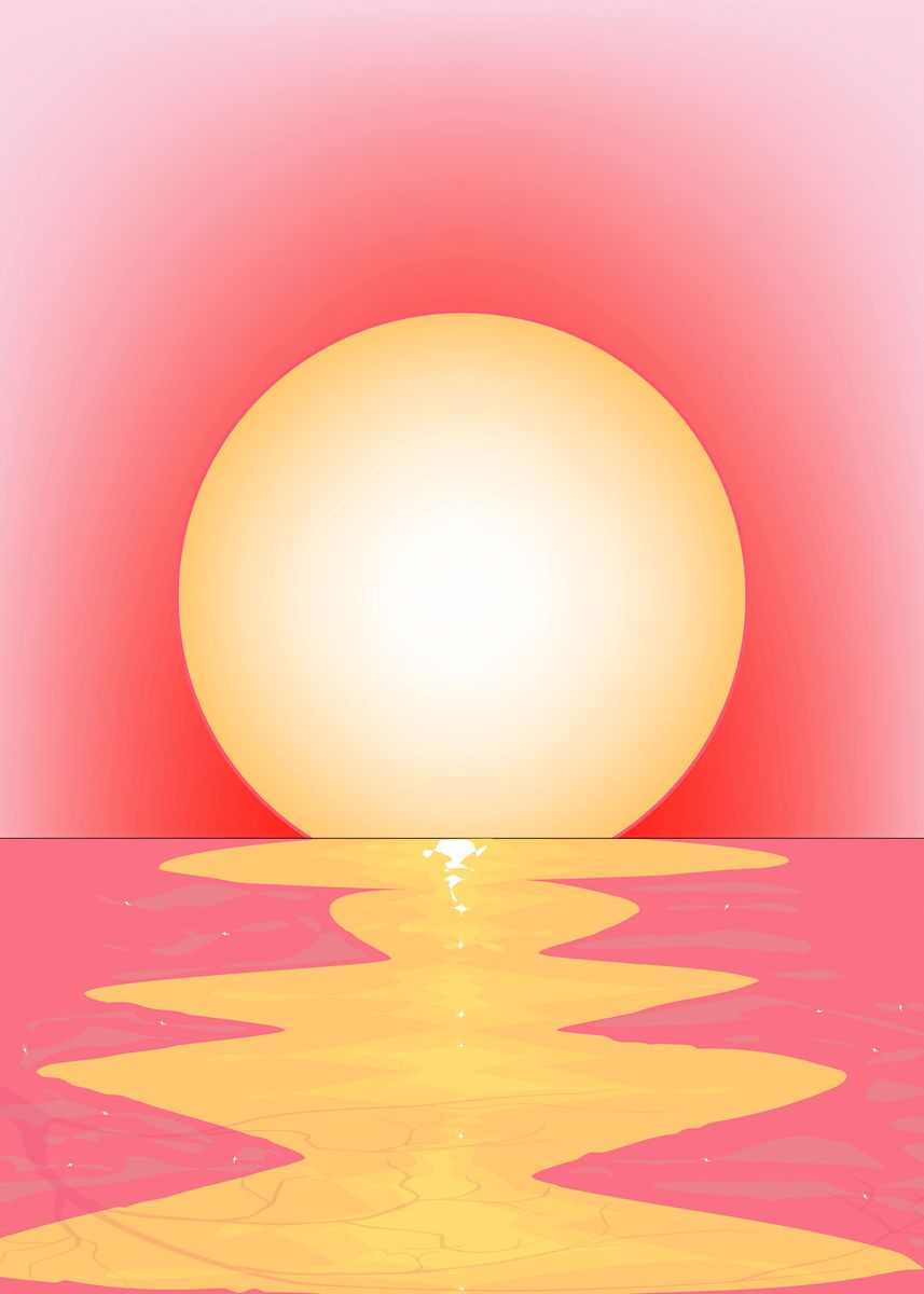 'Pink Sunset' Poster, picture, metal print, paint by HomeStead Digital ...