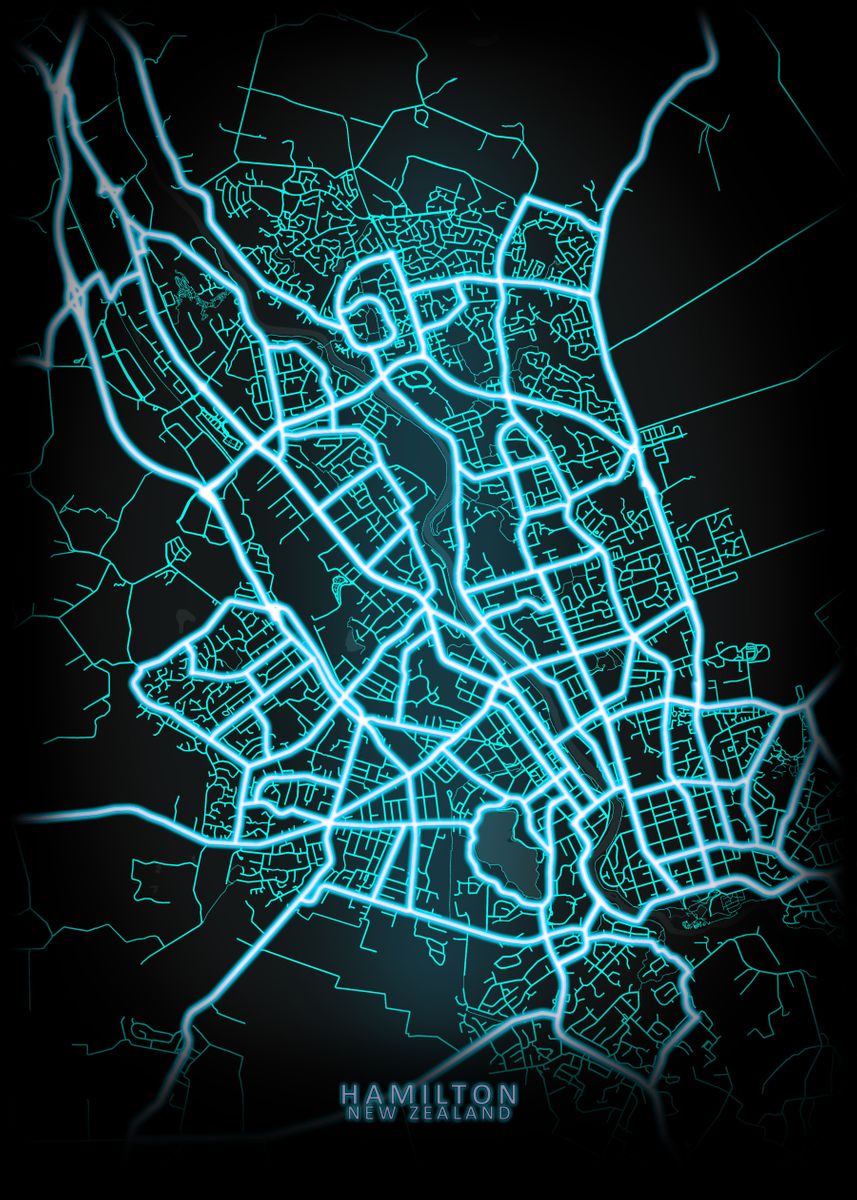 'Hamilton New Zealand City ' Poster, picture, metal print, paint by ...