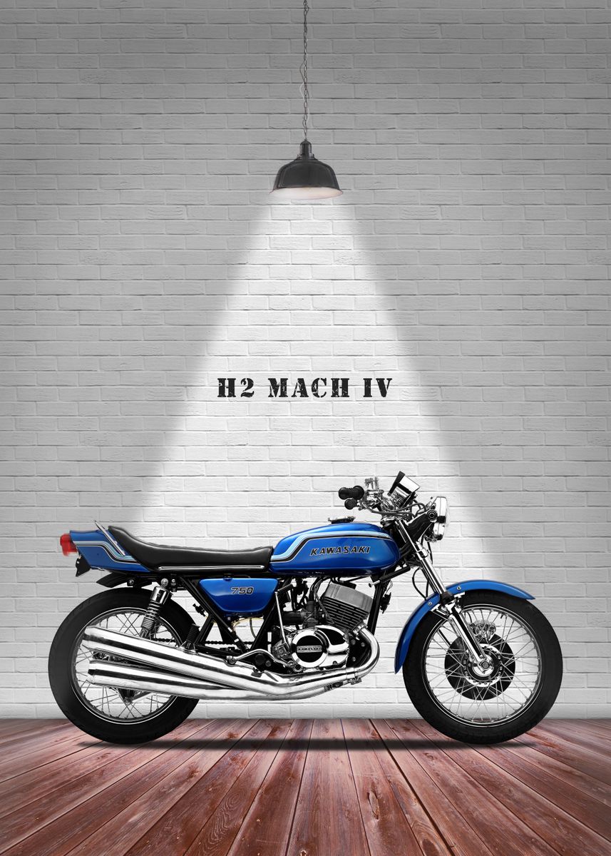 'The H2 Mach IV Motorcycle' Poster, picture, metal print, paint by ...