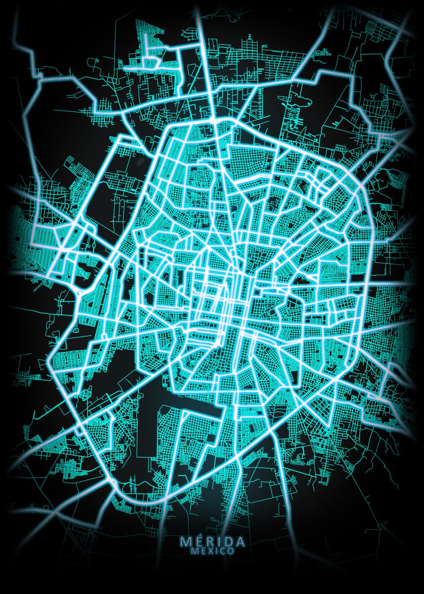 'Merida Yucatan Mexico City' Poster, picture, metal print, paint by ...