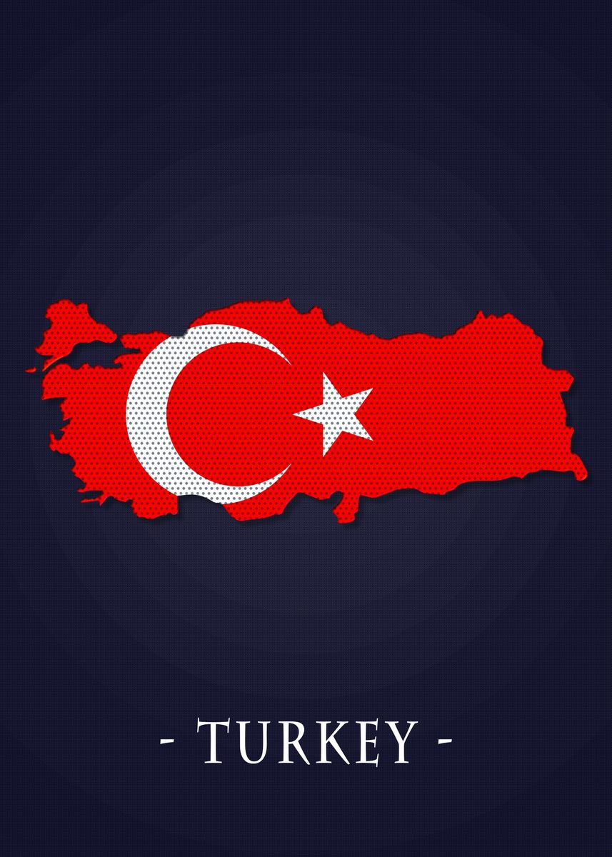 'Map County Turkey' Poster, picture, metal print, paint by MK Store ...