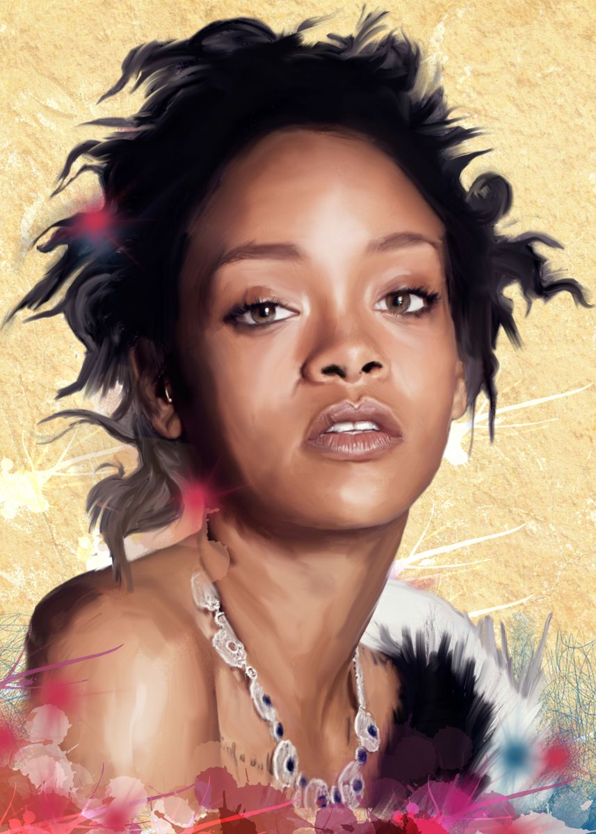 'Rihanna' Poster, picture, metal print, paint by Poernama Sahroe | Displate