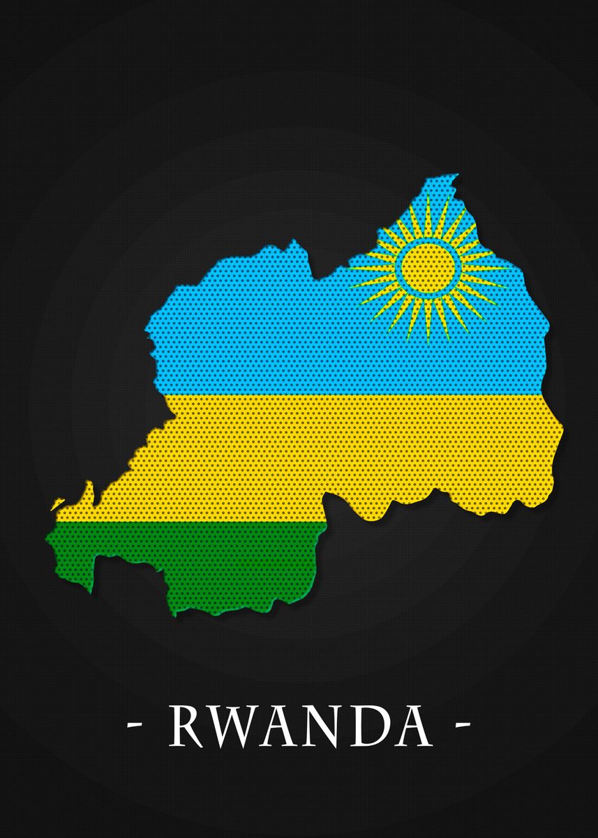 'Map County Rwanda' Poster, picture, metal print, paint by MK Store ...