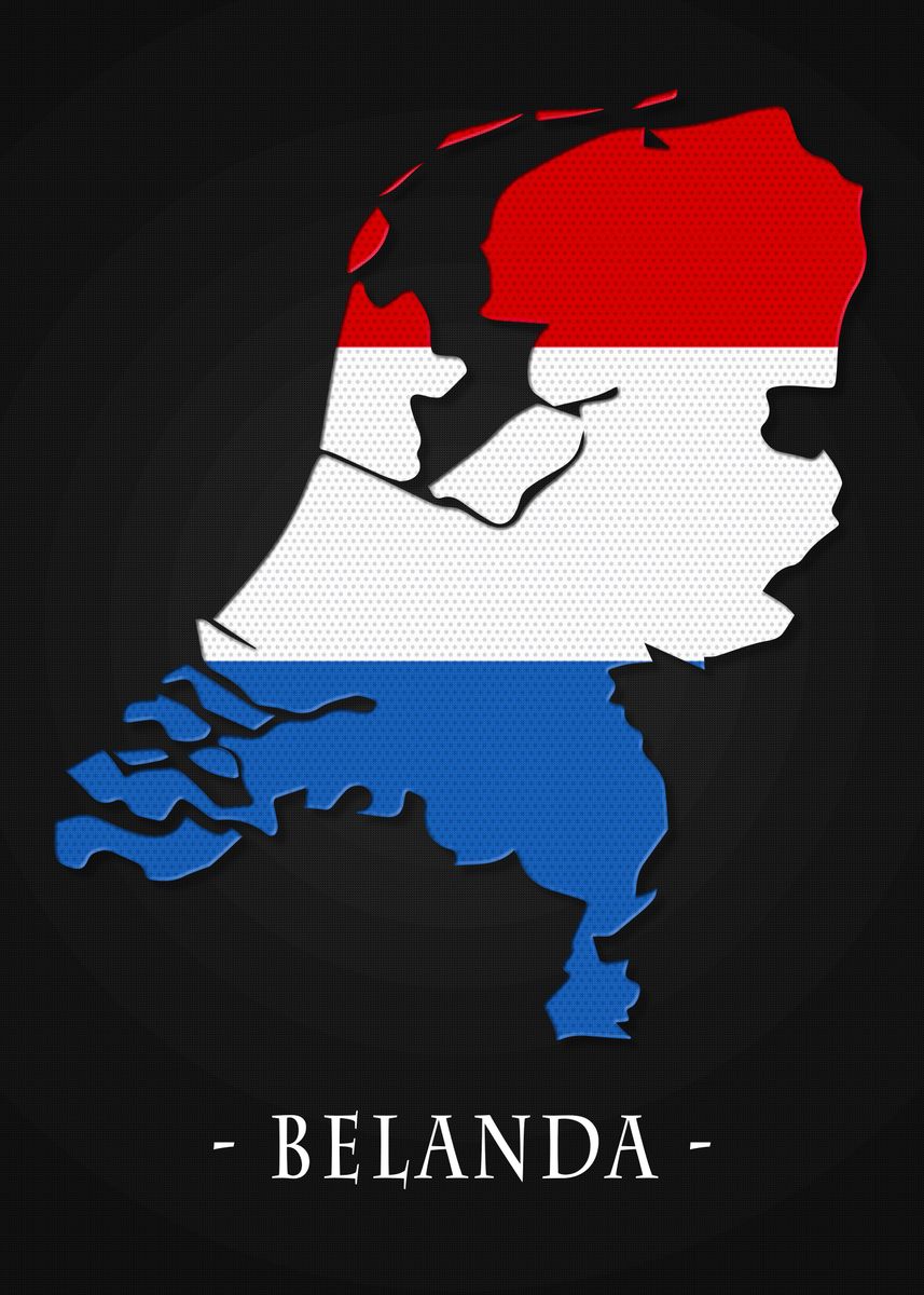 'Map County Belanda' Poster by Introv Art | Displate