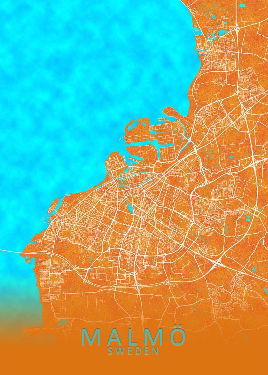 'Malmo Sweden City Map ' Poster by City Map Art Prints | Displate