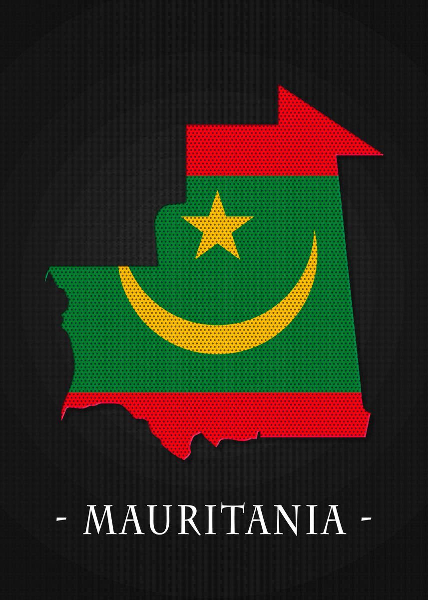'Map County Mauritania' Poster, picture, metal print, paint by MK Store ...