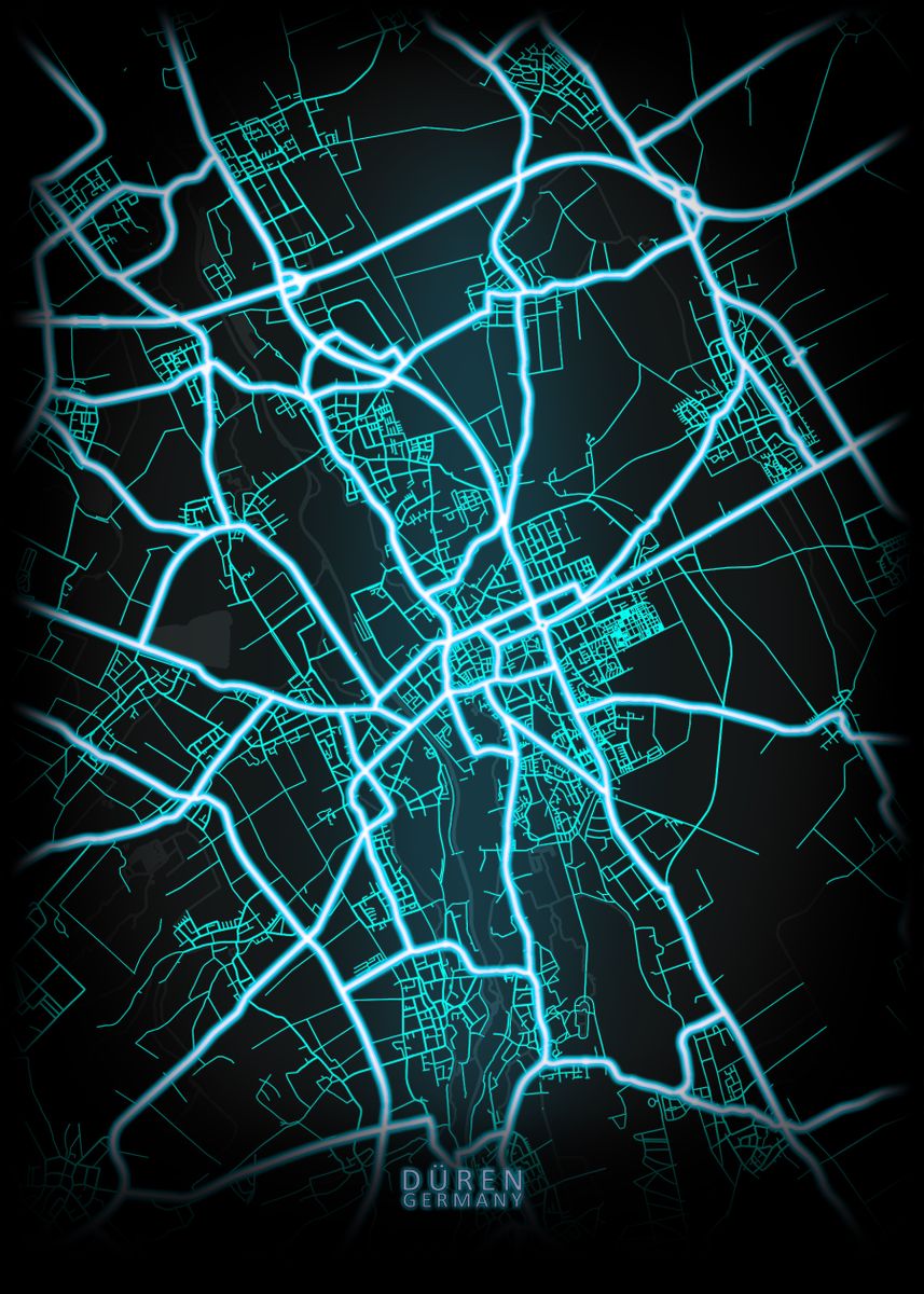 'Duren Germany City Map' Poster by City Map Art Prints | Displate