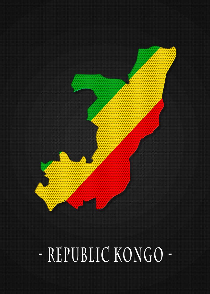 'Map County Republic Kongo' Poster, picture, metal print, paint by MK ...