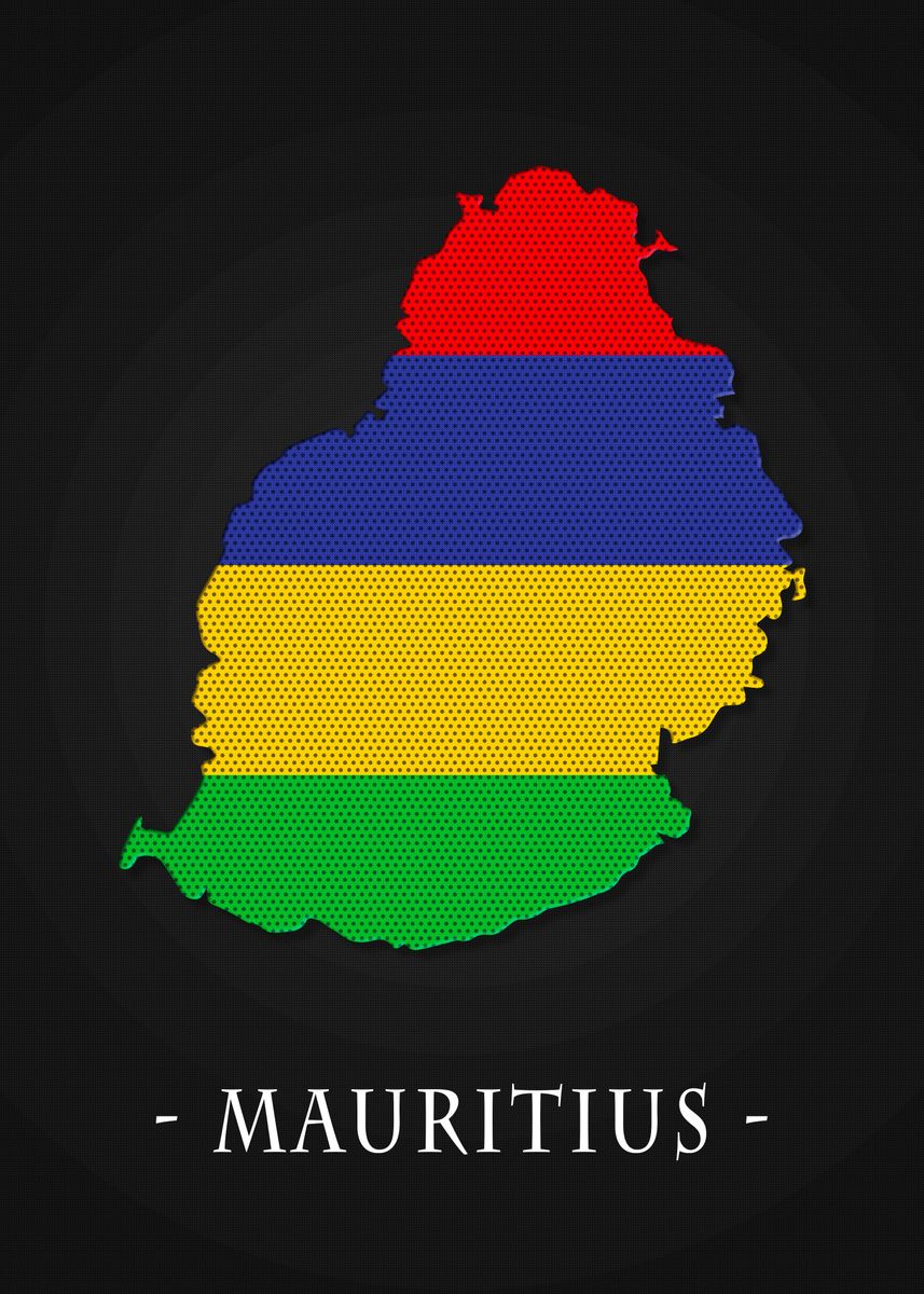 'Map County Mauritius' Poster, picture, metal print, paint by MK Store ...