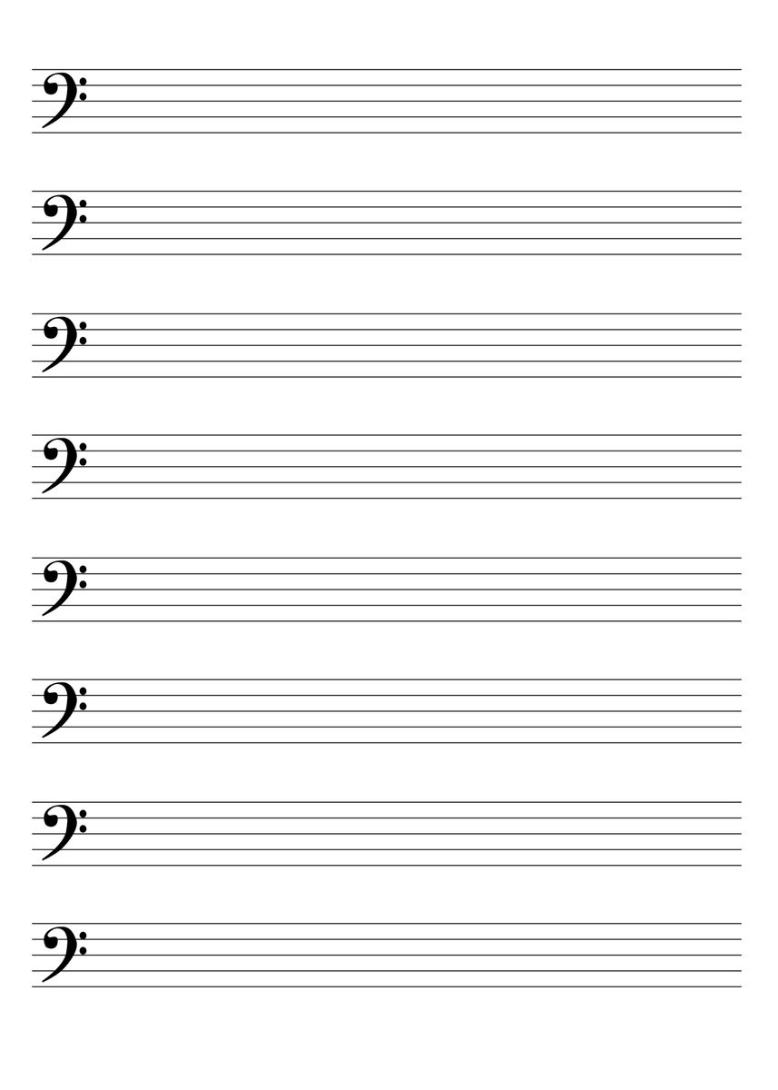 'Bass Clef Staves' Poster, picture, metal print, paint by HomeStead ...