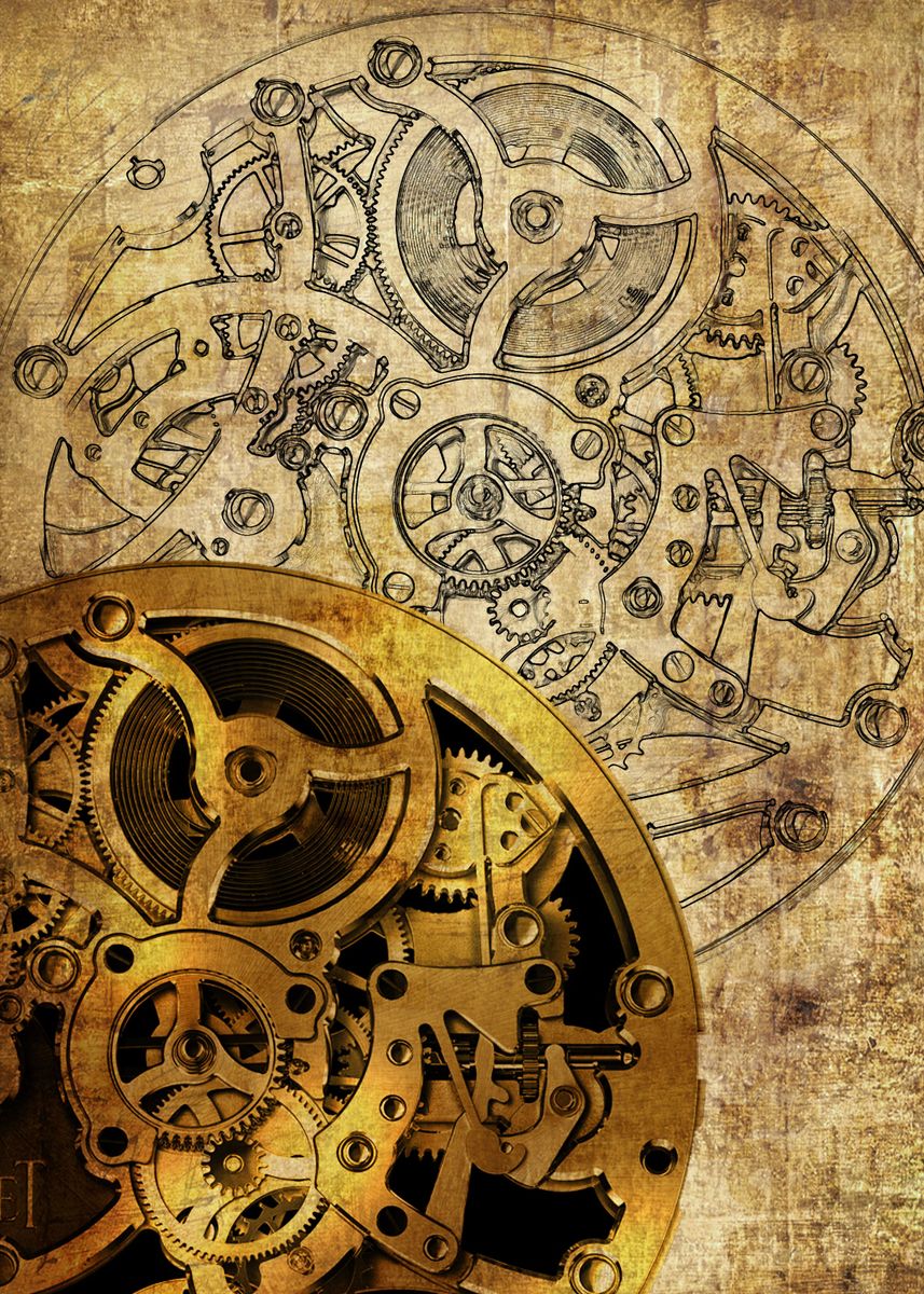 'Clockwork' Poster, picture, metal print, paint by Cat Coconut Galery ...