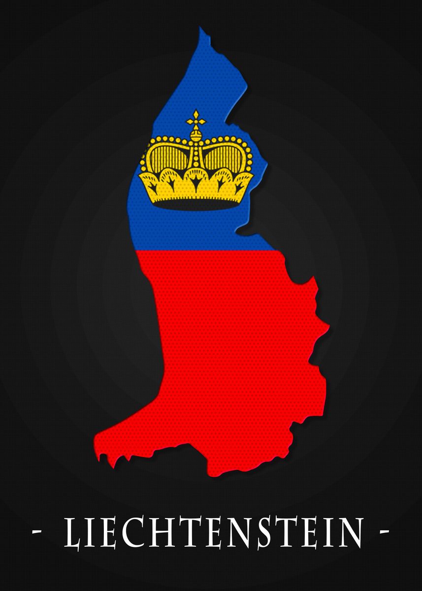 'Map County Liechtenstein' Poster by Introv Art | Displate